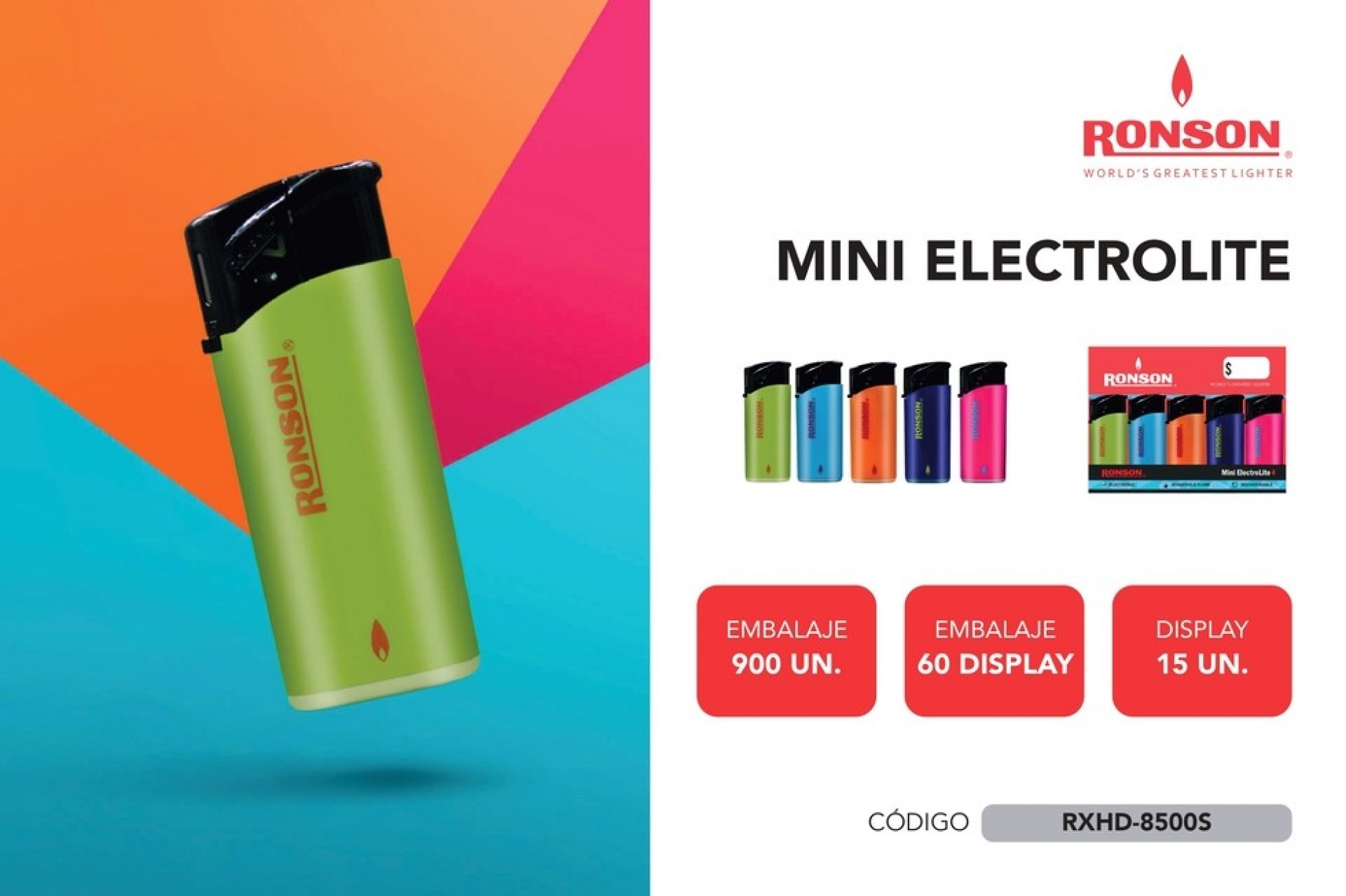 ENCENDEDOR RONSON MINI ELECTROLITE E17